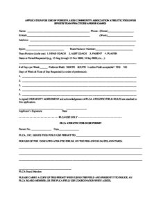 FORM – Athletic Field Reservation | Forest Lakes
